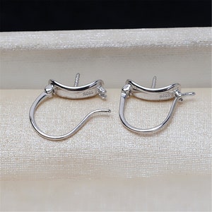 Sterling Silver Leverback Earring Settings, 925 Silver Earring Hoops ...