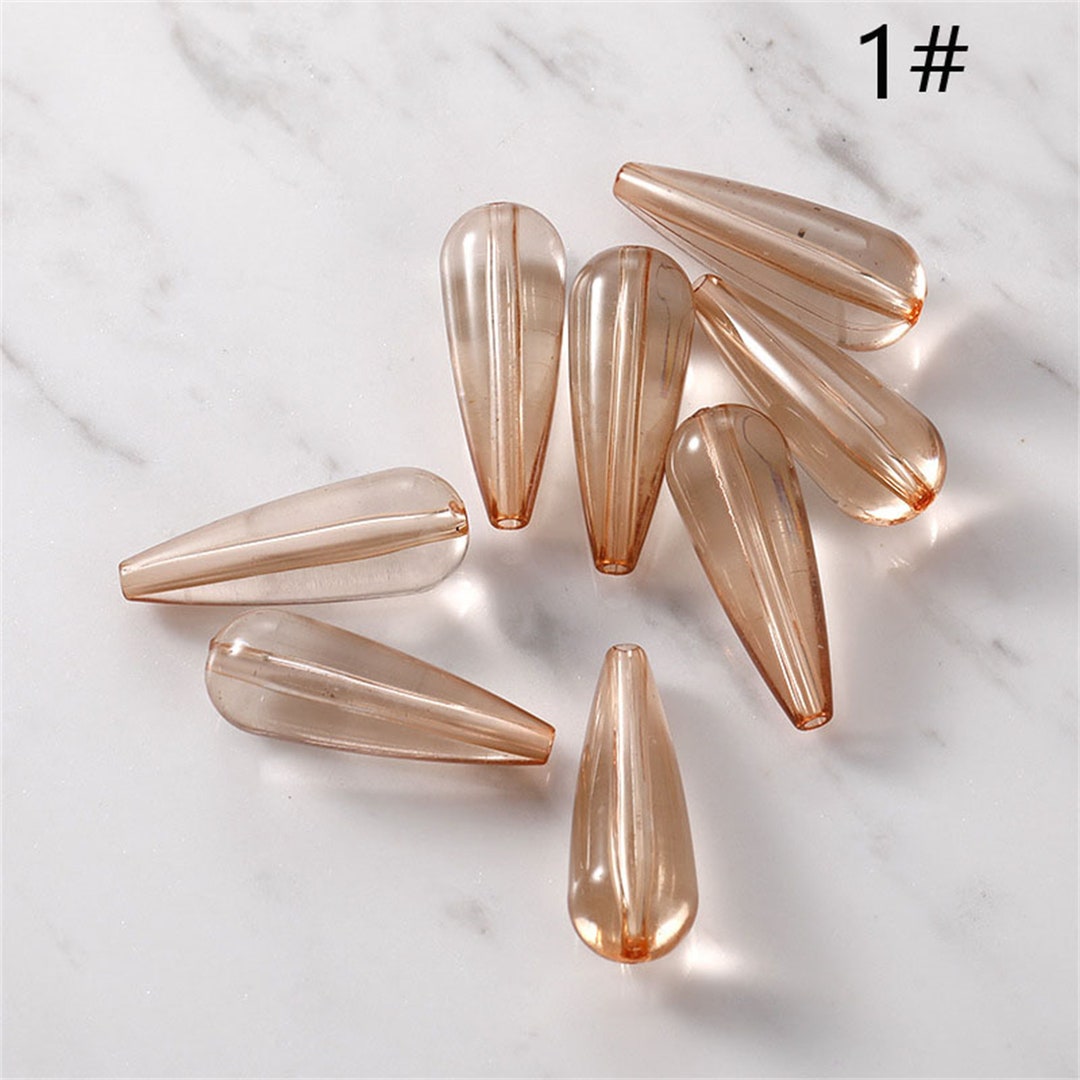 Resin Clear Water Drop Beads, Colorful Plain Oval Beads, Teardrop Beads ...