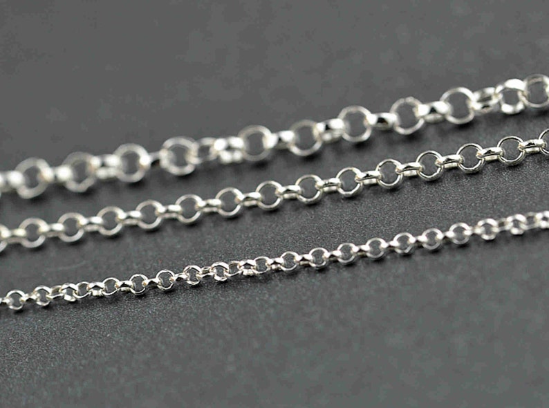 Sterling Silver Oval Rolo Chain S925 Silver Oval Belcher - Etsy