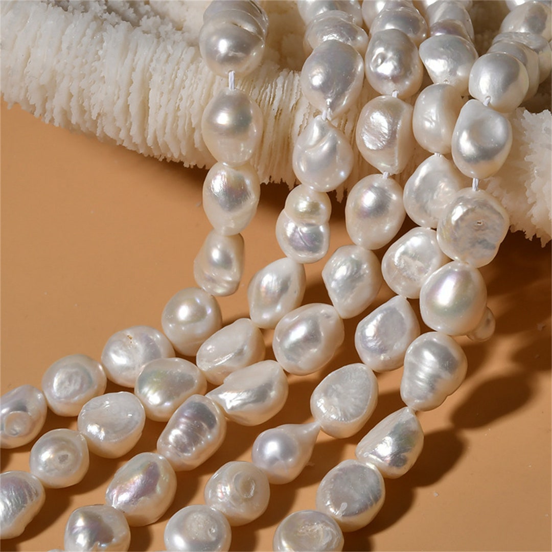 Natural Freshwater Pearl Beads, Irregular White Pearl, Natural Loose ...
