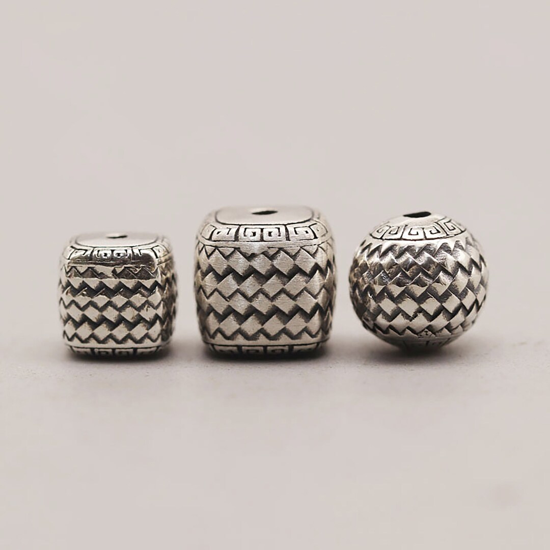Sterling Woven Fish Scale Beads, Greek Key Bead, Mythology Bead ...