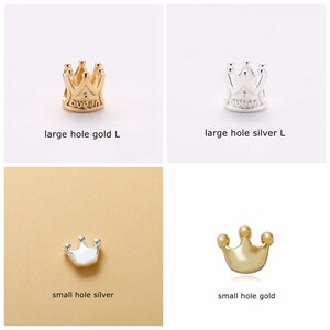 Sterling Silver Crown Beads, Royal Bead, King Bead, Queen Bead ...
