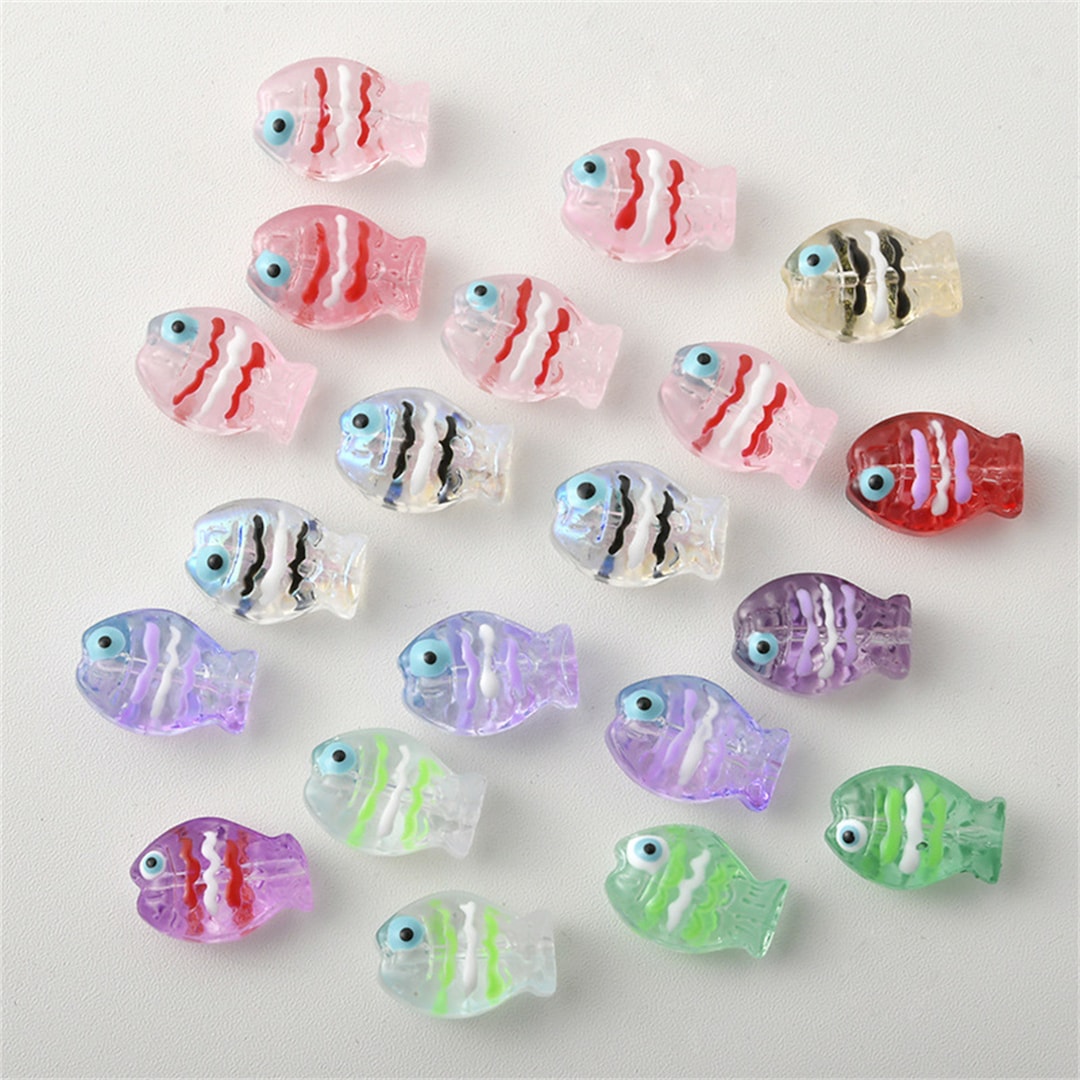 Glaze Fish Beads, Sea Life Bead, Ocean Bead, Marine Bead, Fishing Bead ...