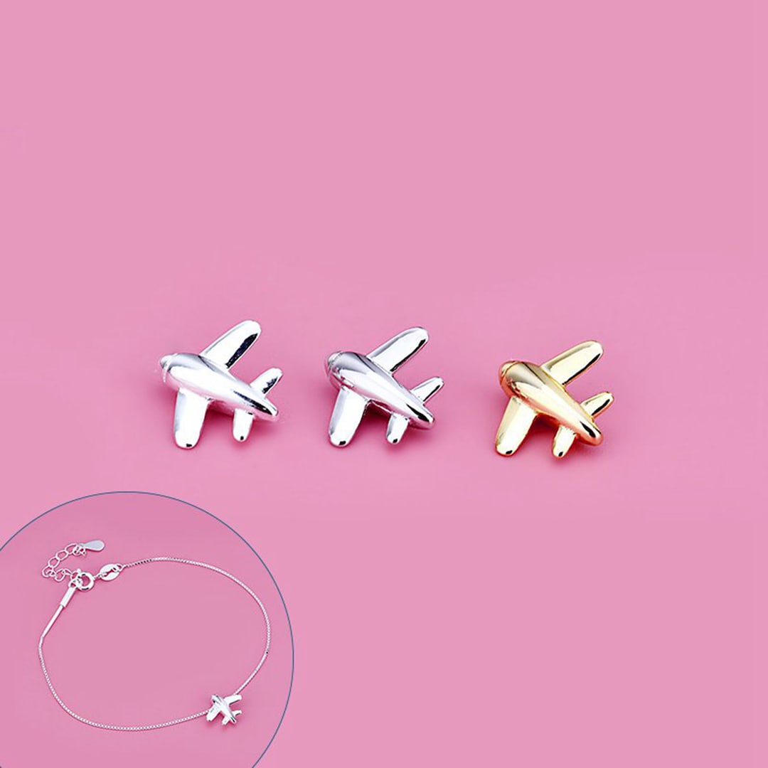 Sterling Silver Plane Beads, Airplane Bead, Aircraft Bead, Jet Bead ...