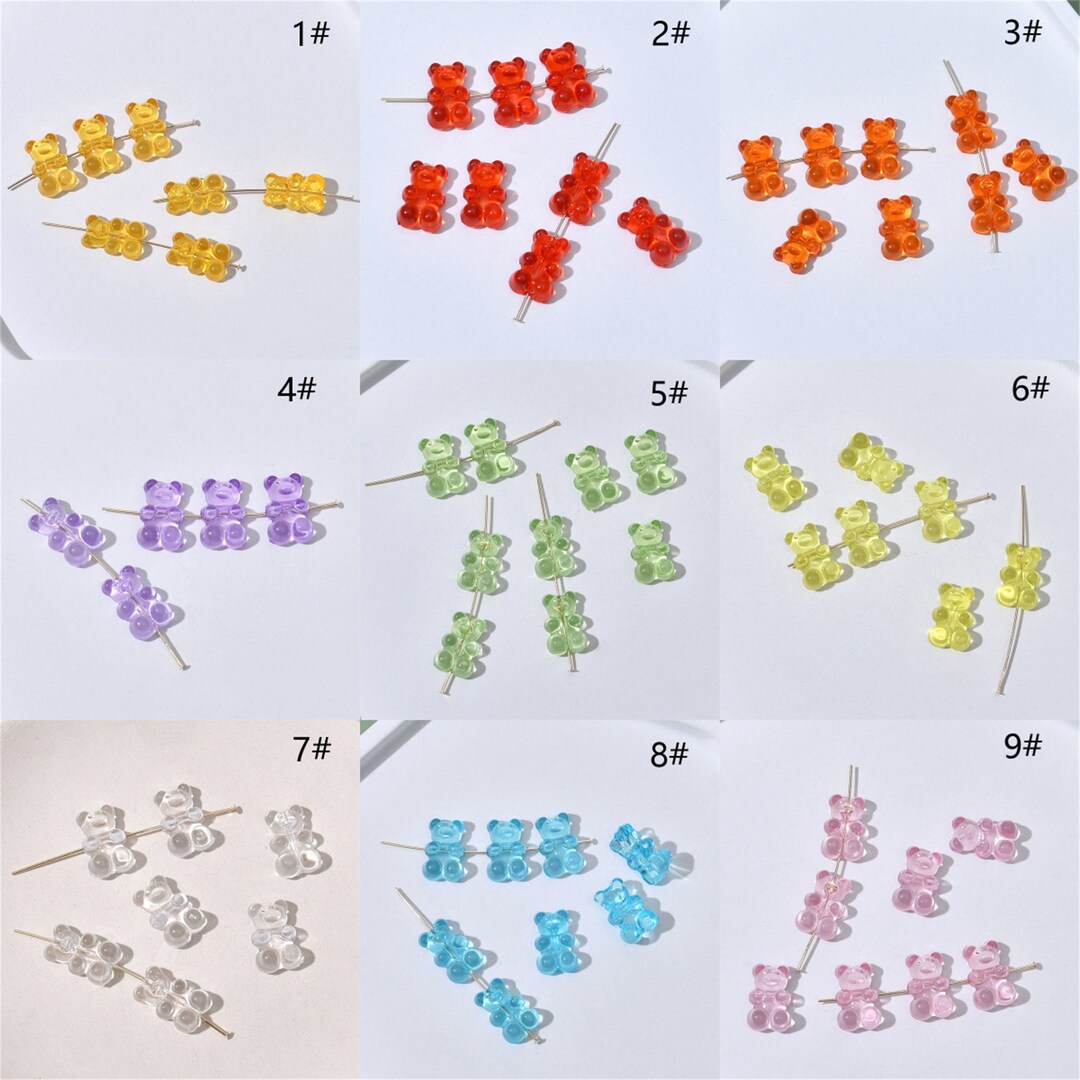 Acrylic Bear Beads, Cartoon Bear Beads, Candy Color Bead, Animals Bead ...