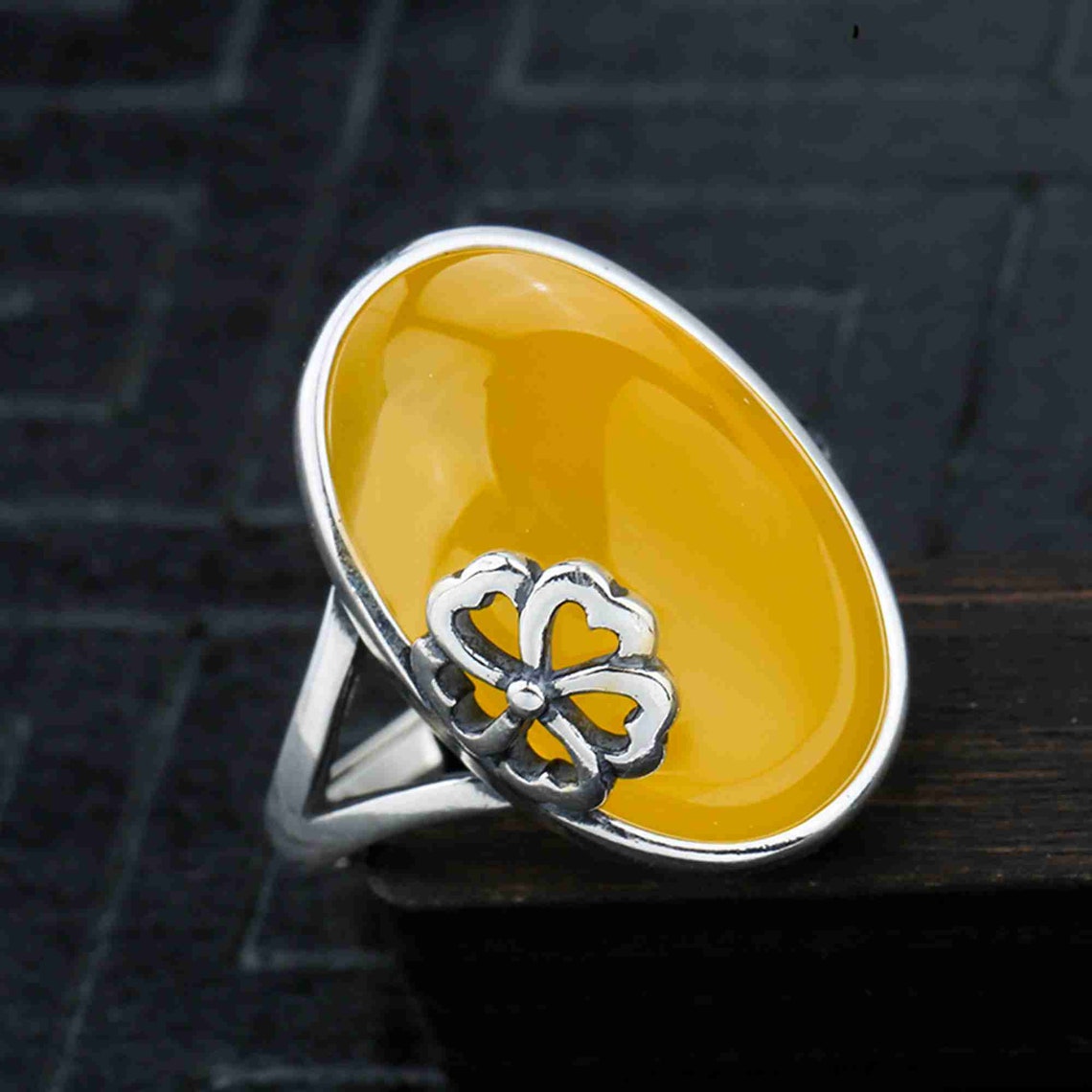 Sterling Silver Flower Ring Setting s925 Silver Oval Bezel | Etsy