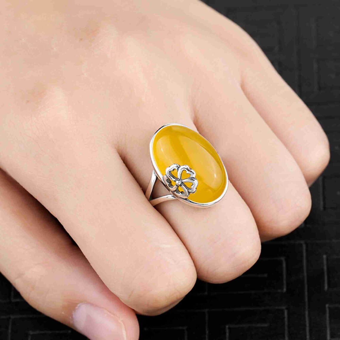 Sterling Silver Flower Ring Setting s925 Silver Oval Bezel | Etsy