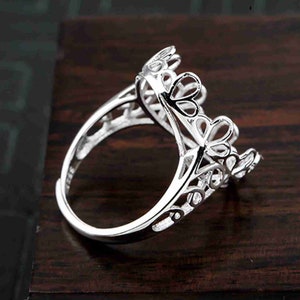 10PCS Sterling Silver Ring Setting, S925 Silver Oval Bezel Cup Setting ...