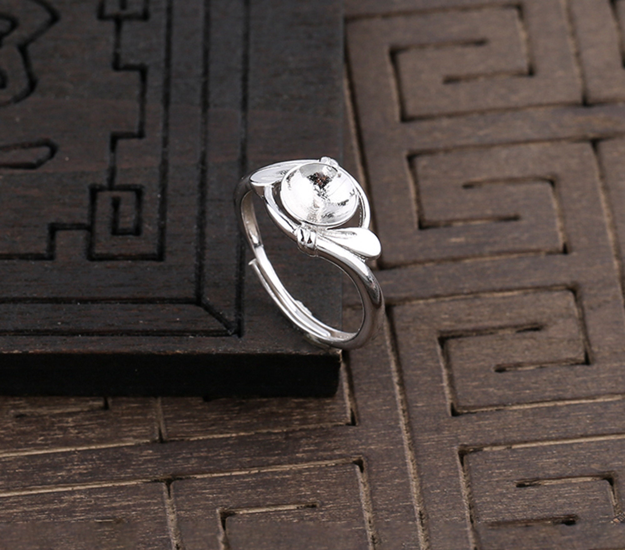 Sterling Silver Ring Setting s925 Silver Leaf Ring Setting | Etsy