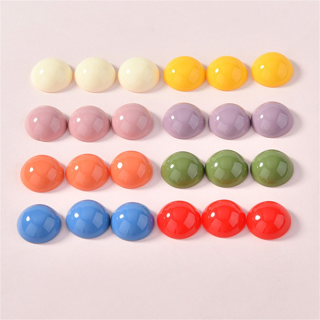 Resin Flat Round Cabochon, Round Cabochon, Flatback Bead, Flat Back ...