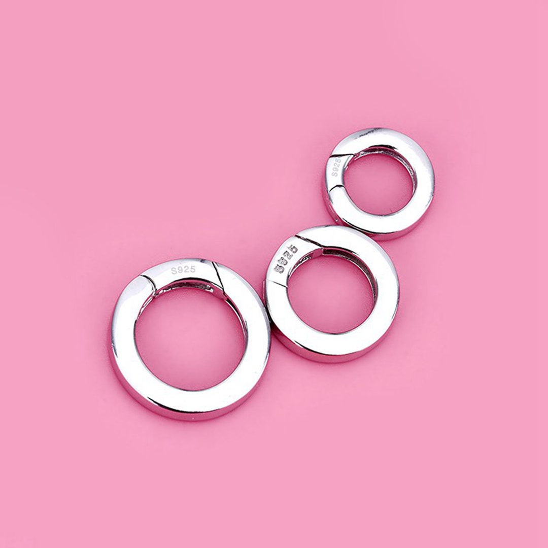 Sterling Silver Circle Clasp, S925 Silver Spring Round Pearl Clasp for ...