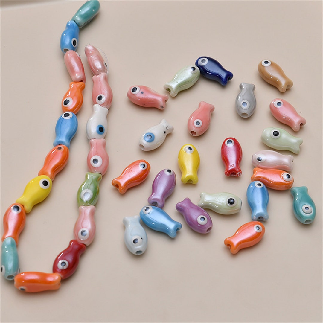 Colorful Ceramics Fish Beads, Sea Life Bead, Ocean Bead, Marine Bead ...