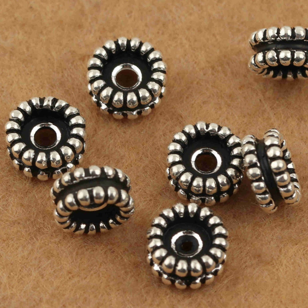 Sterling Silver Double Gear Beads, Steampunk Bead, Mechanical Bead ...