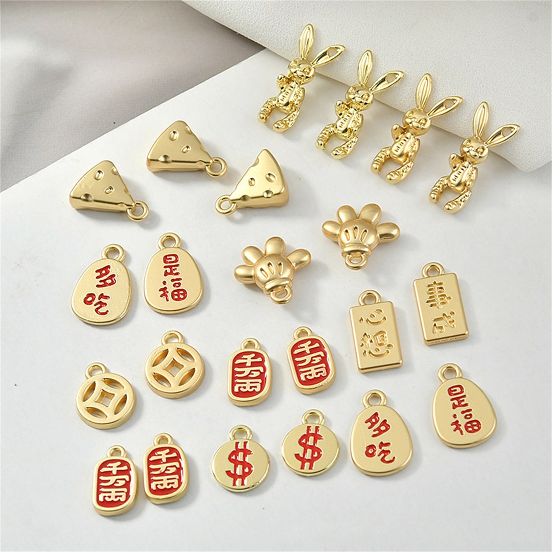 Gold Plated Cheese Charm Pendant,rabbit Pendant Necklace,good Fortune ...