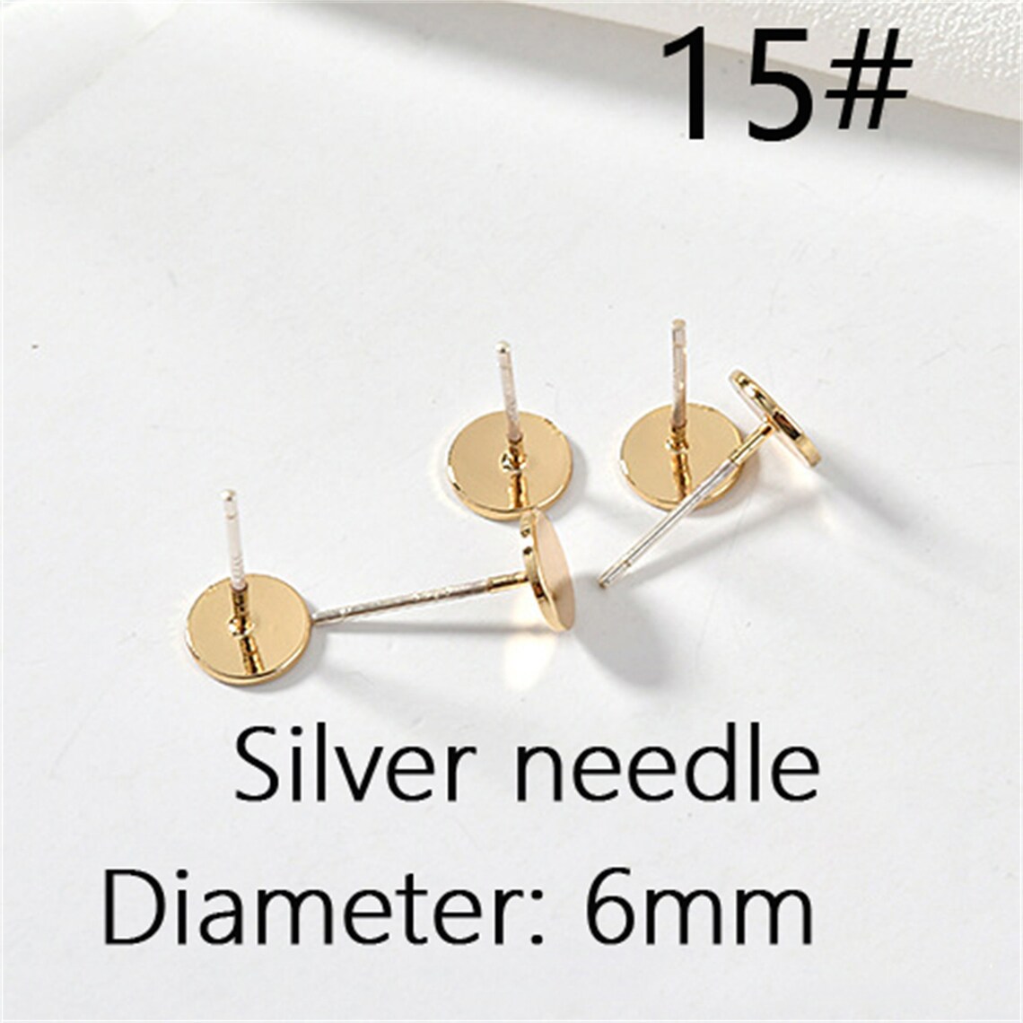 Gold Plated Flat Round Earring Posts, Earring Post for Jewelry Making ...