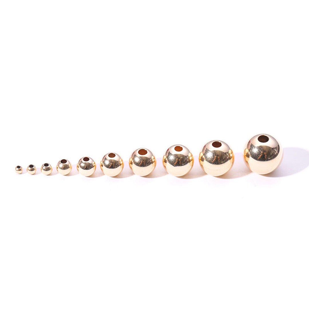14K Gold Filled Round Beads, Gold Filled Seamless Beads, Gold Filled ...