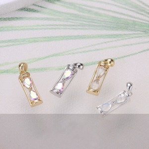 Sterling Silver Hourglass Charm Pendant, Hourglass Sand Timer Jewelry ...