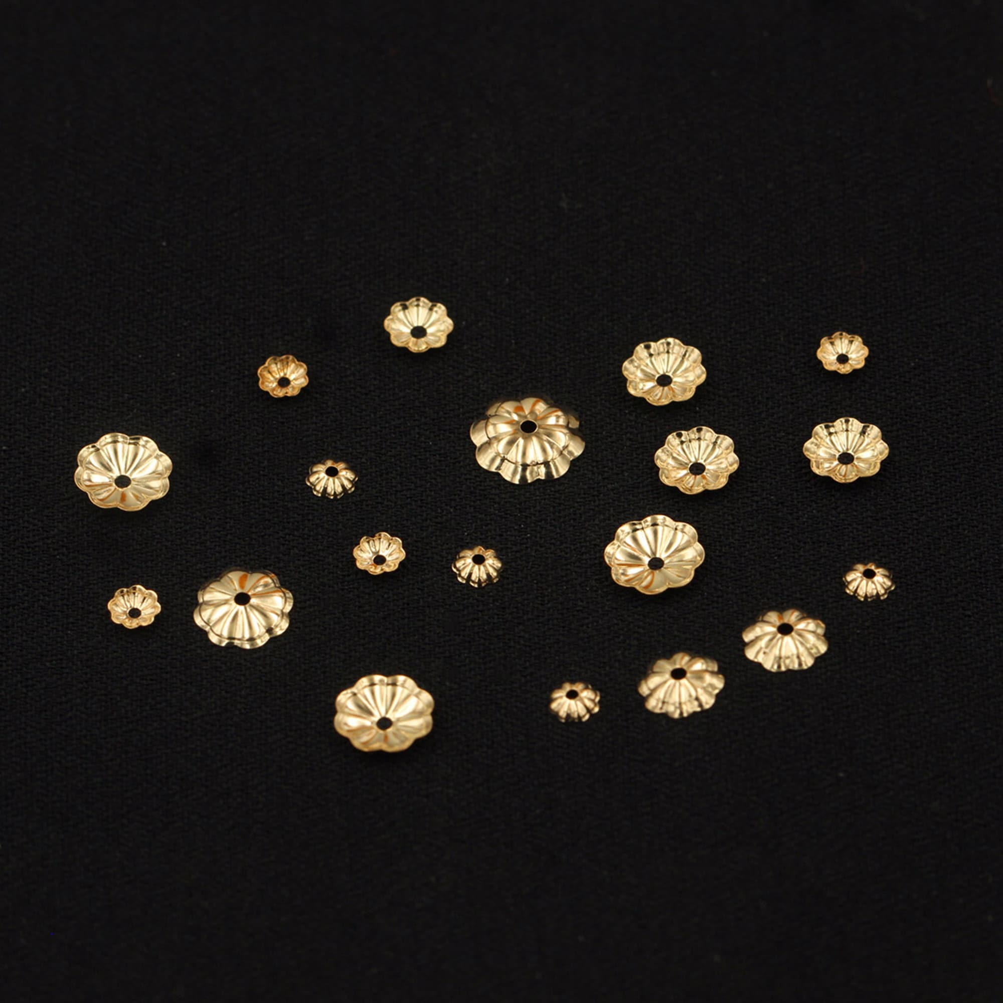 14K Gold Filled Bead Caps, Gold Filled Beads Cap for Jewelry Making ...