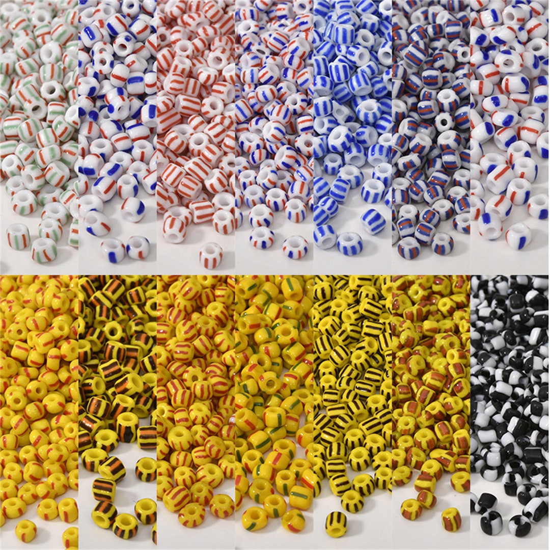 Striped Glass Beads Full Strands, Rainbow Stripe Beads, Jade Glass ...