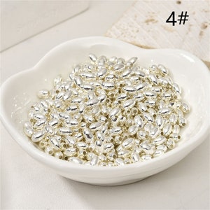 14K Gold Rice Beads, Oval Beads, Rice Bead, Loose Gem Beads, Bracelet ...