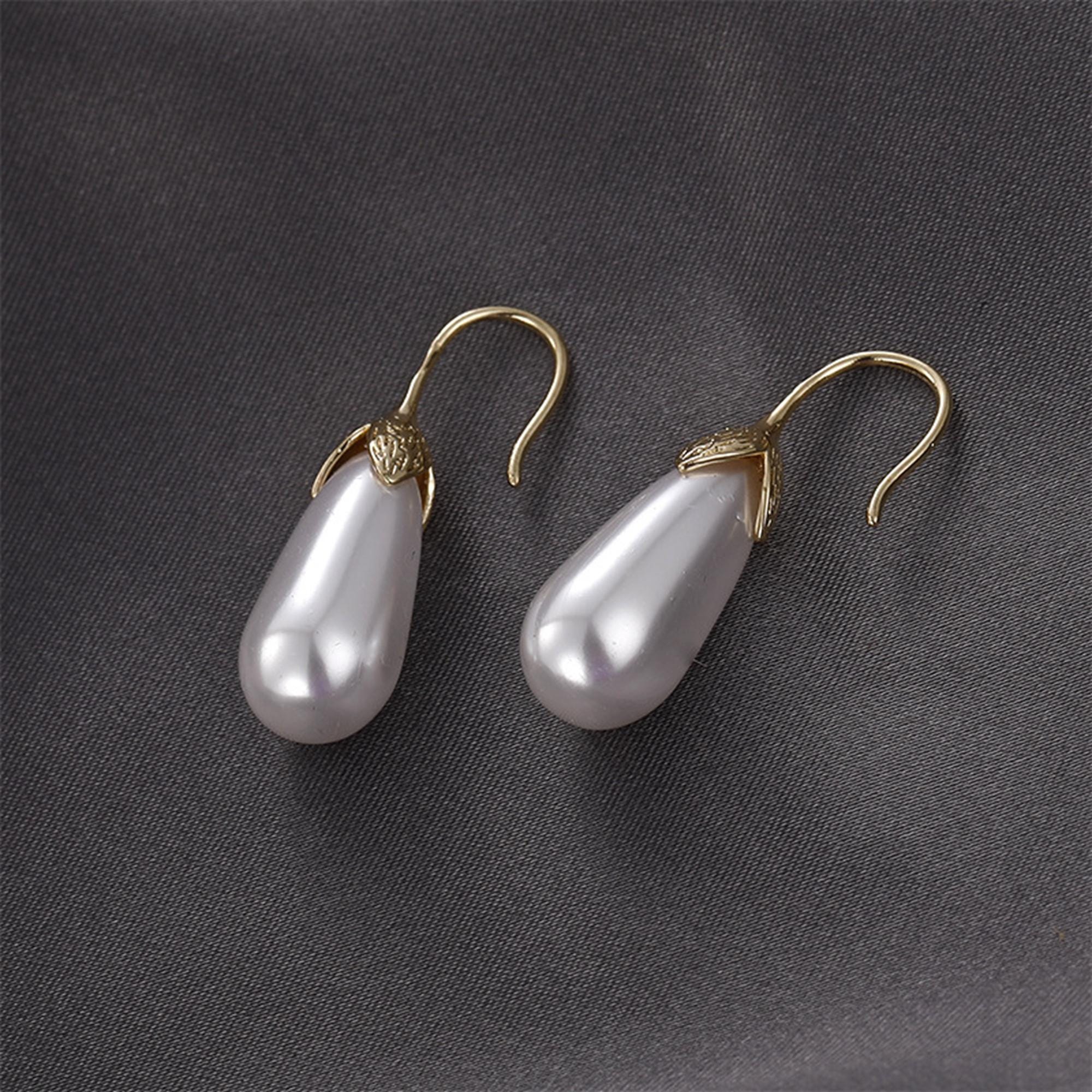 Imitation Pearl Teardrop Bead, Water Drop Bead, Oval Bead, White Pearl ...