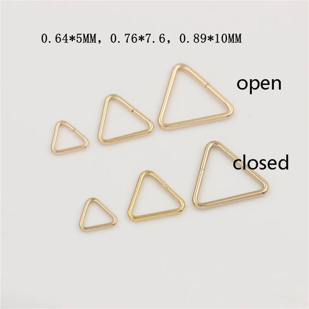 14K Gold Filled Triangle Jump Rings, Gold Filled Open or Closed Jump ...