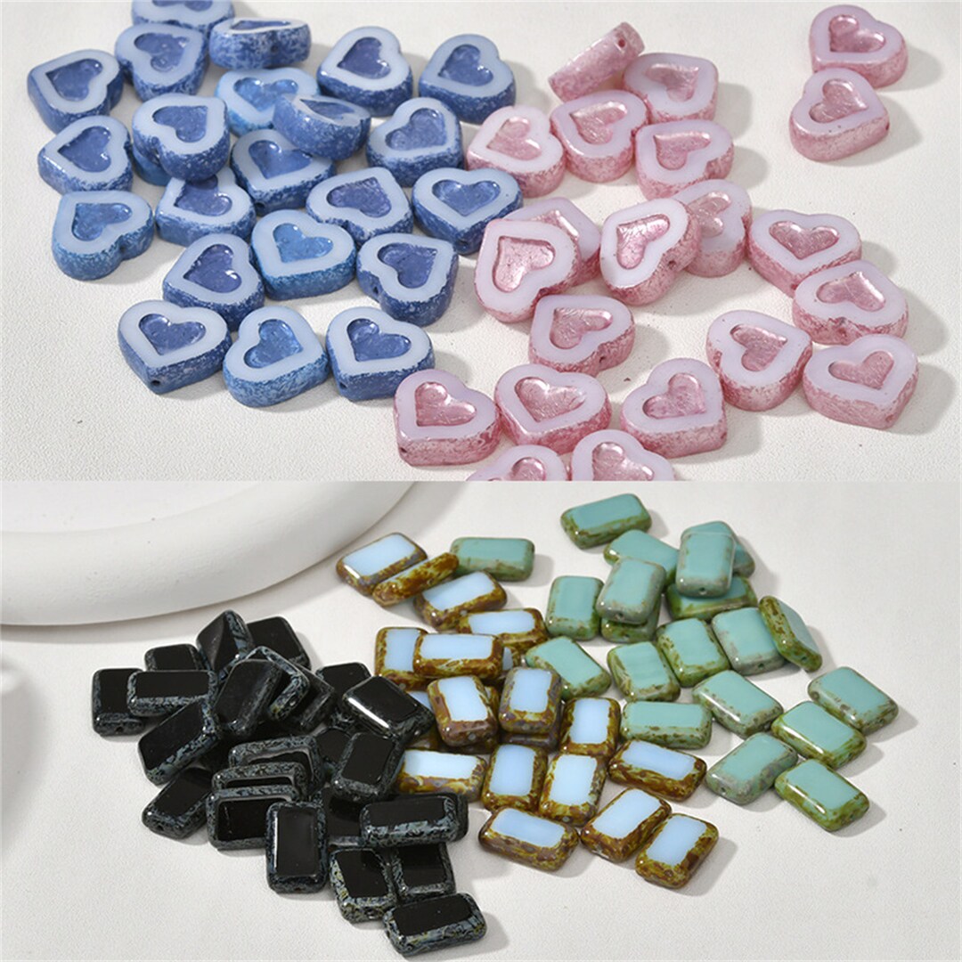 Crystal Glass Rectangle Beads, Multicolored Rectangle Bead, Jade Glass ...