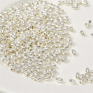 14K Gold Rice Beads, Oval Beads, Rice Bead, Loose Gem Beads, Bracelet ...