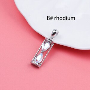Sterling Silver Hourglass Charm Pendant, Hourglass Sand Timer Jewelry ...