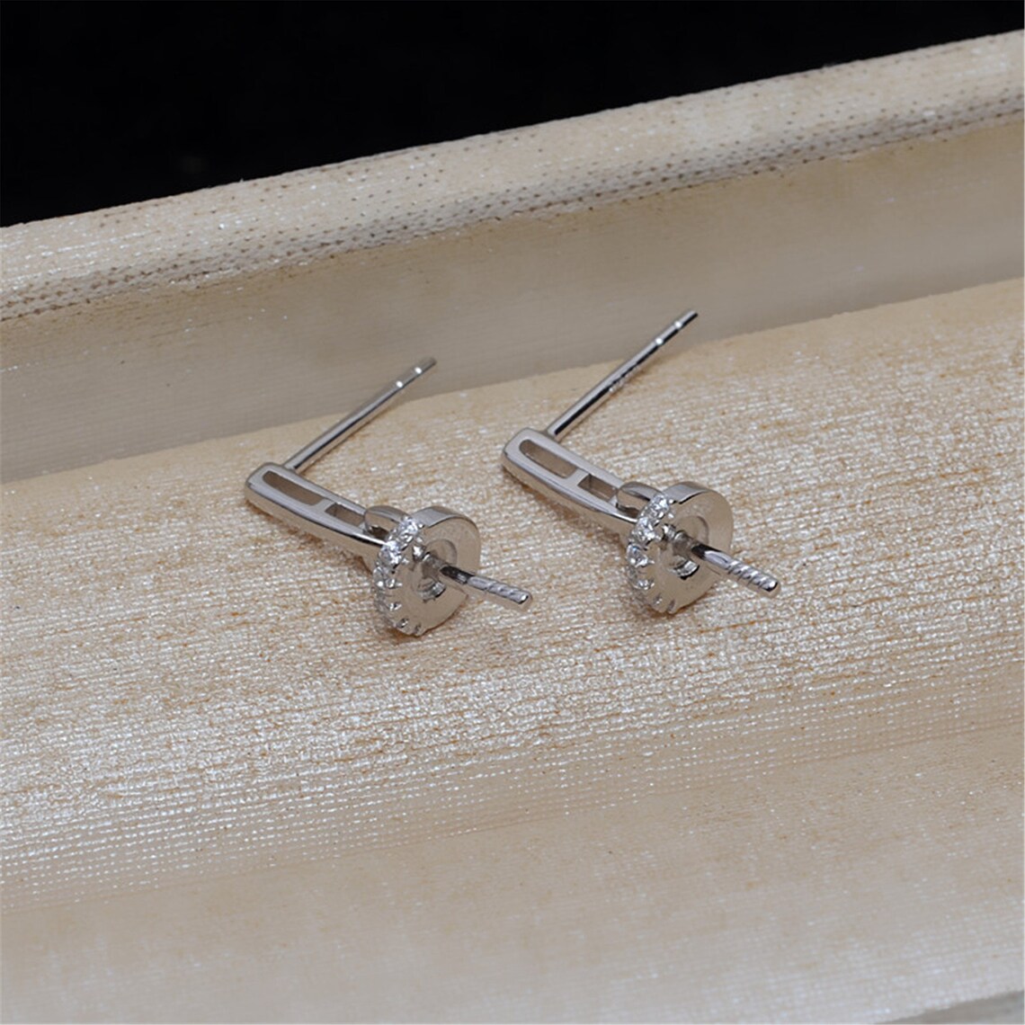 Sterling Silver Earrings Settings, Silver Post Earrings Settings ...