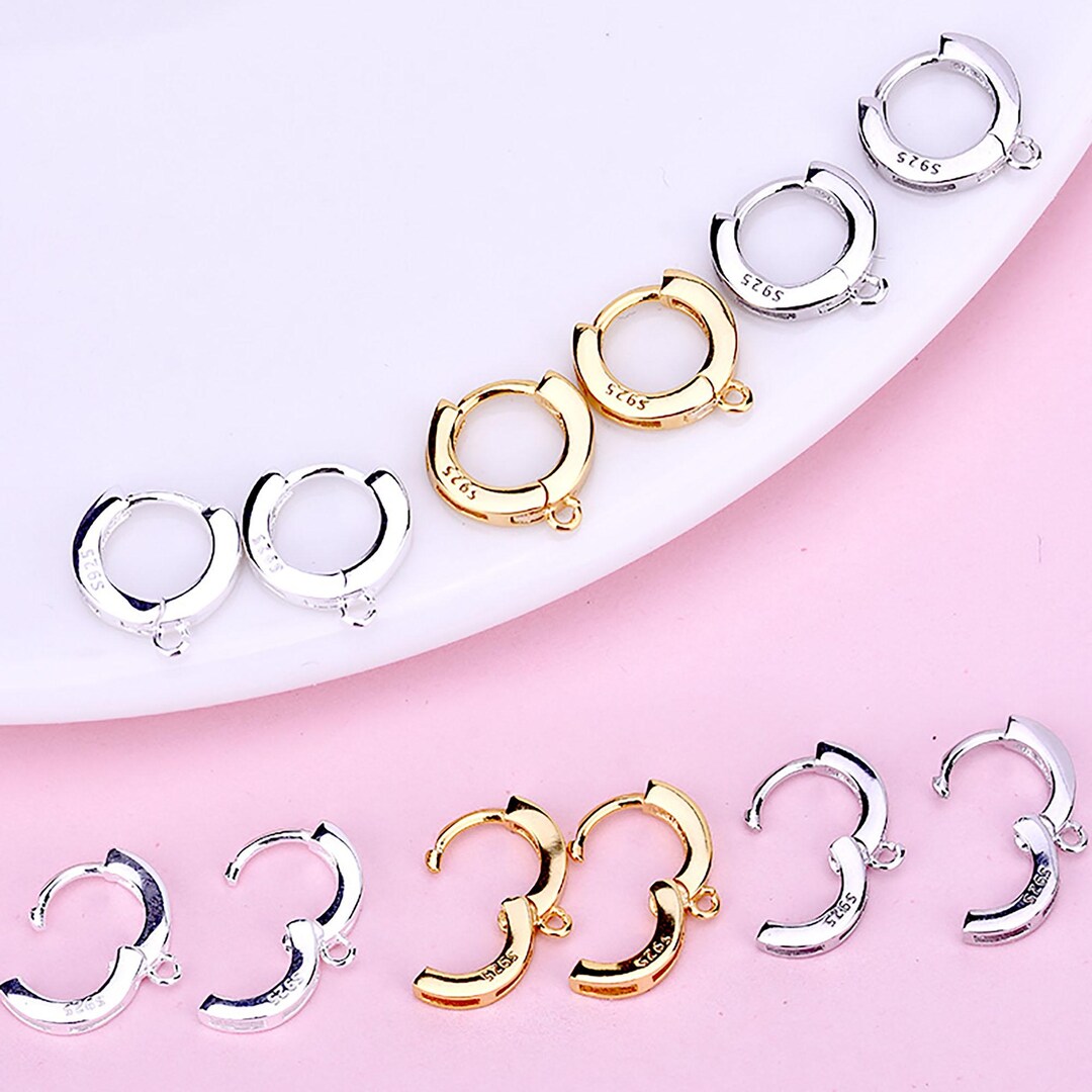 Sterling Silver Earring Plain Leverback, S925 Silver Ear Wire Plain ...