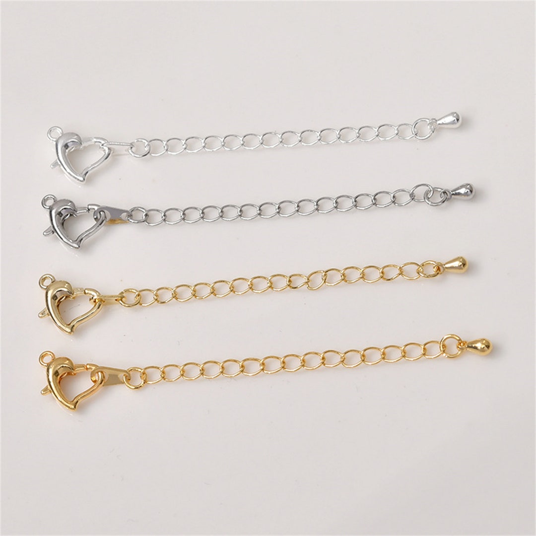 14K Gold Plated Curb Chain Extensions, Extender Chain for Bracelet W ...