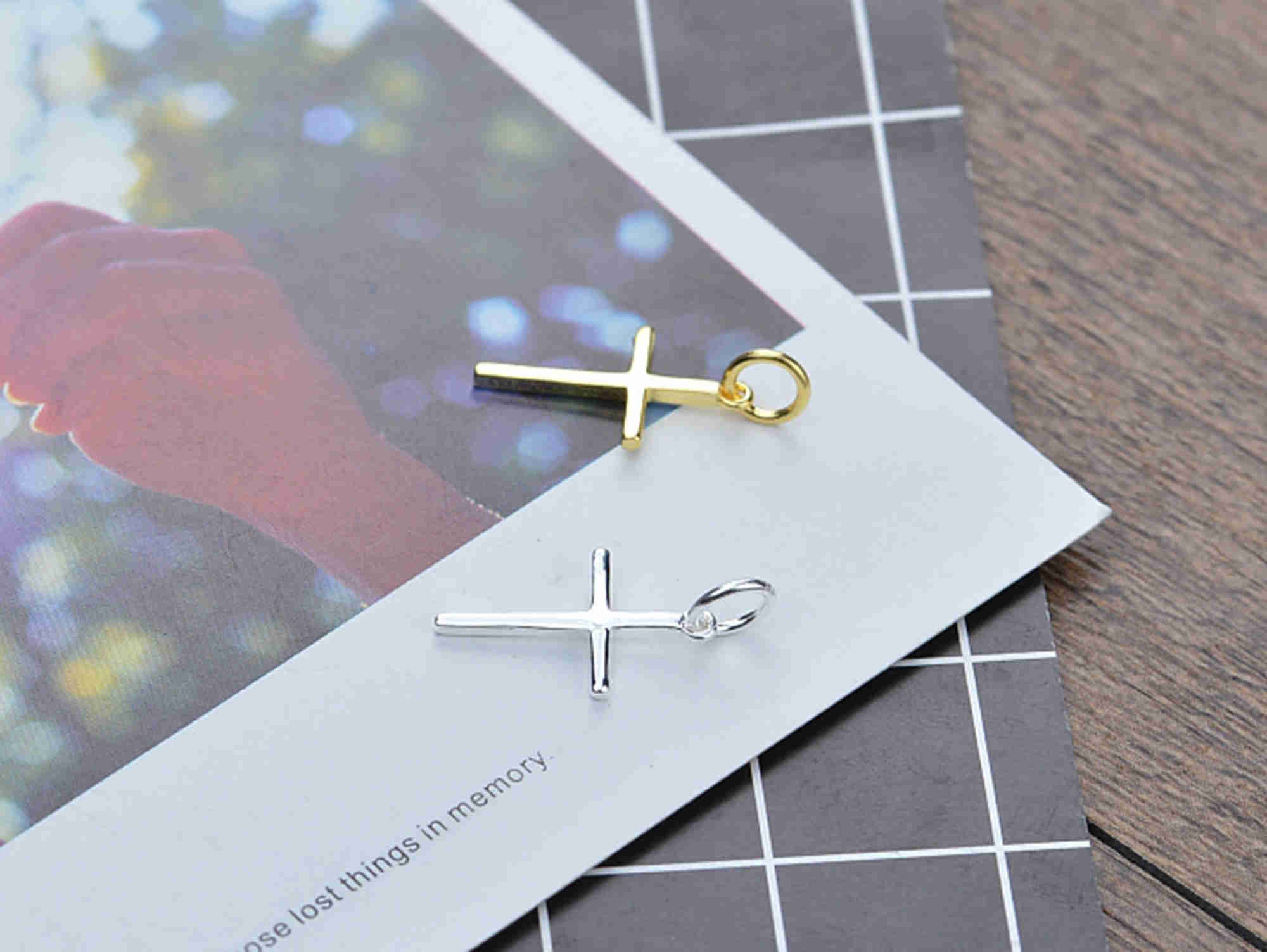 Sterling Silver Cross Charm S925 Silver Cross Charm for - Etsy