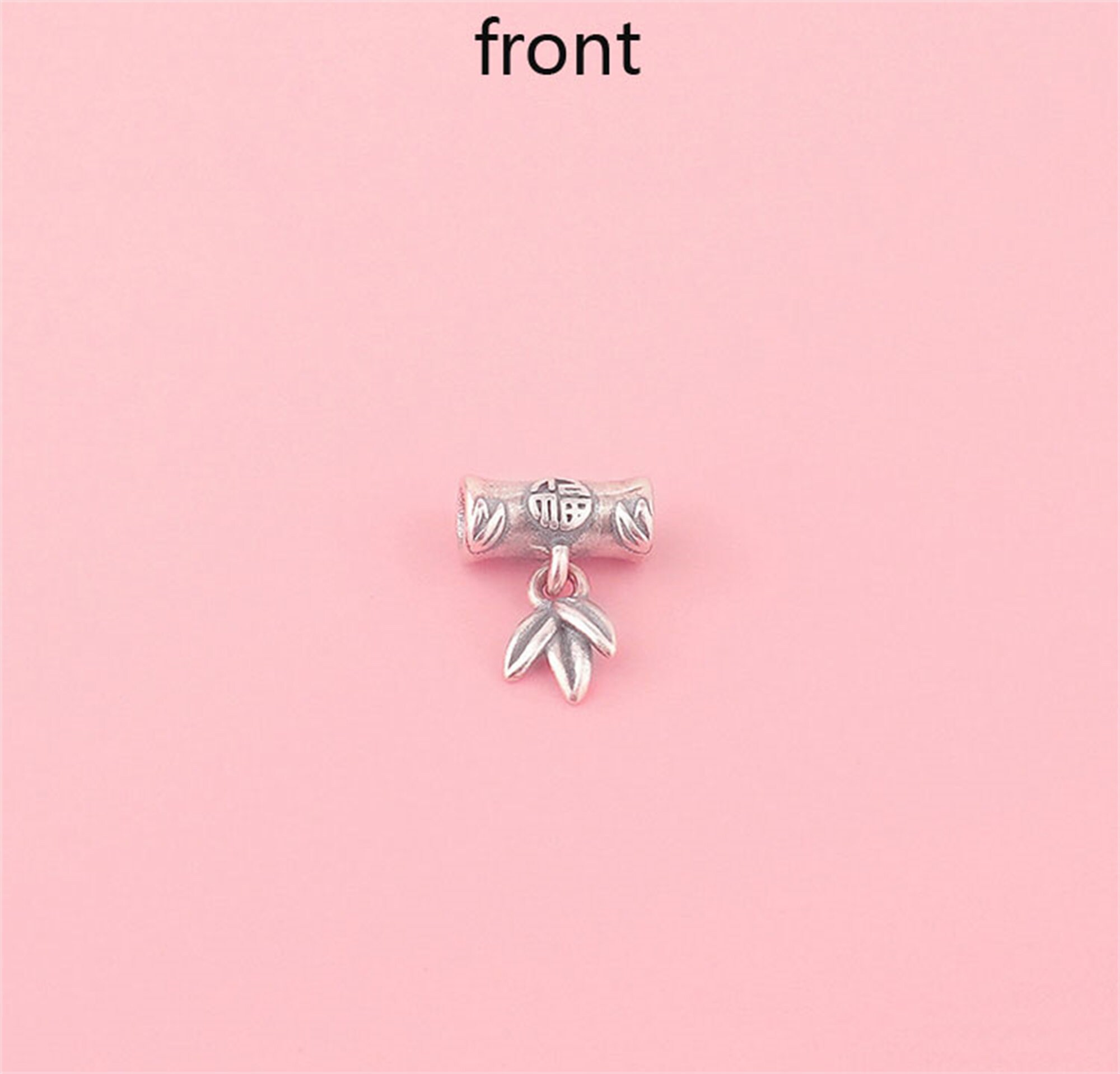 Sterling Silver "fu" Bamboo Leaf Curve Tube Beads, Ethnic Bead ...