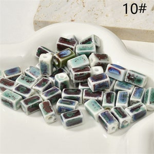 Porcelain Rectangular Beads, Ceramic Reectangle Beads, Colorful Ceramic ...