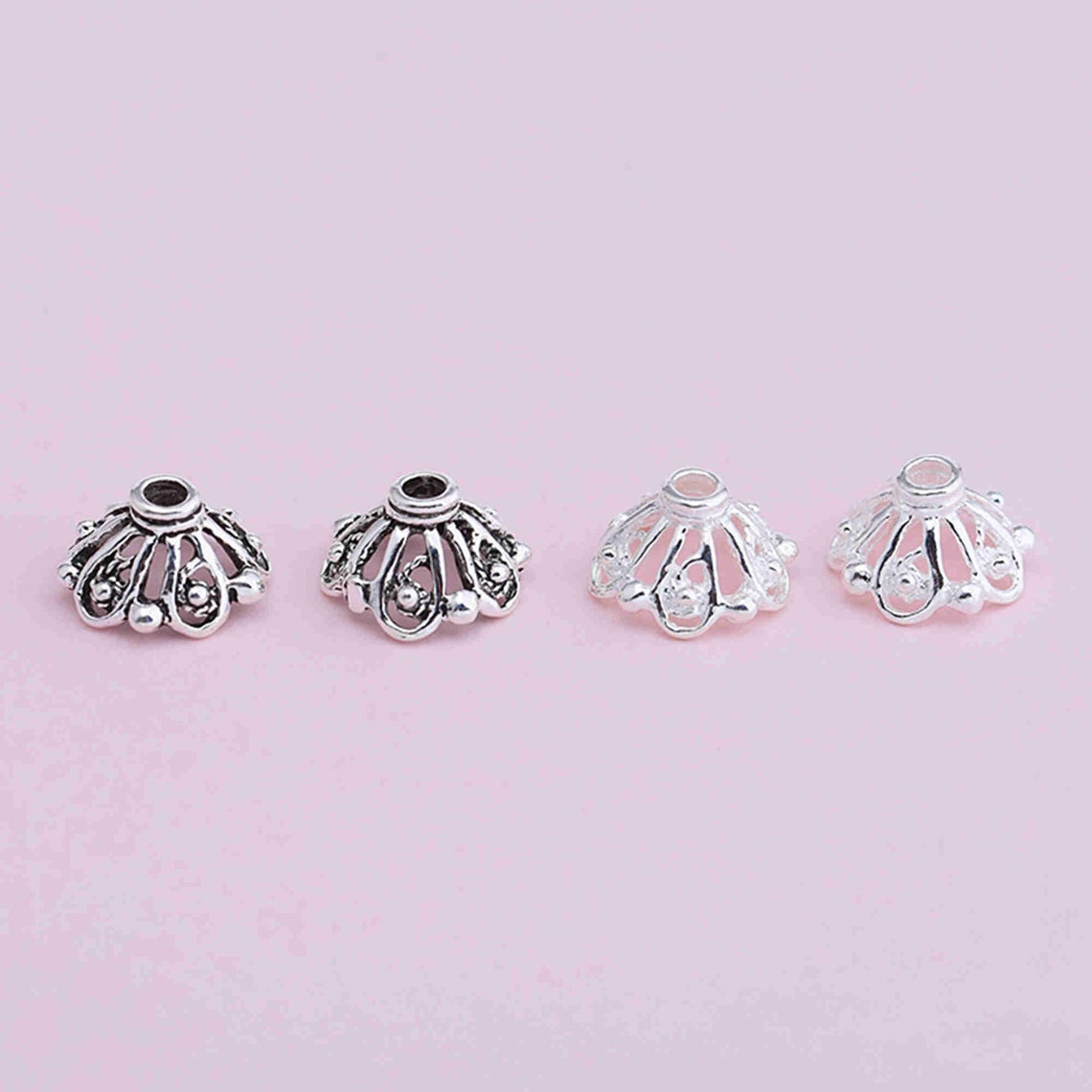 Sterling Silver Bead Caps S925 Silver Beads Cap for Jewelry | Etsy