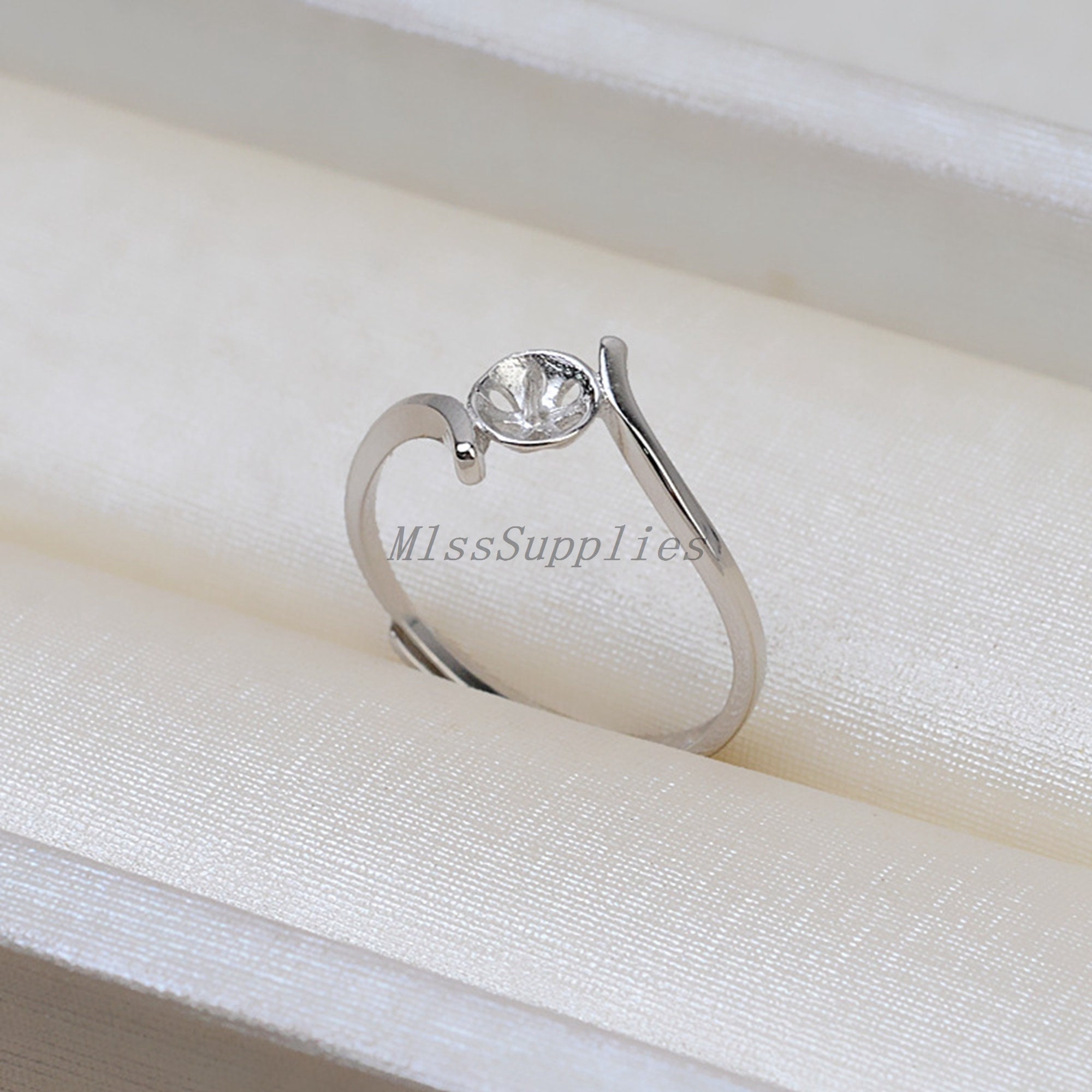 Sterling Silver Ring Setting S925 Silver Ring Setting - Etsy