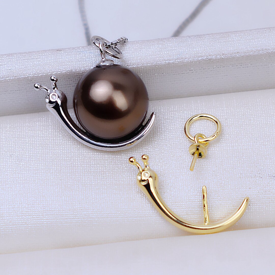 Sterling Silver Snail Pendant Setting, Silver Snail Pendant Setting for ...