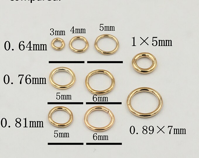 14K Gold Filled Jump Rings Diameter 2mm to 6mm, Bulk Jump Ring, Open ...