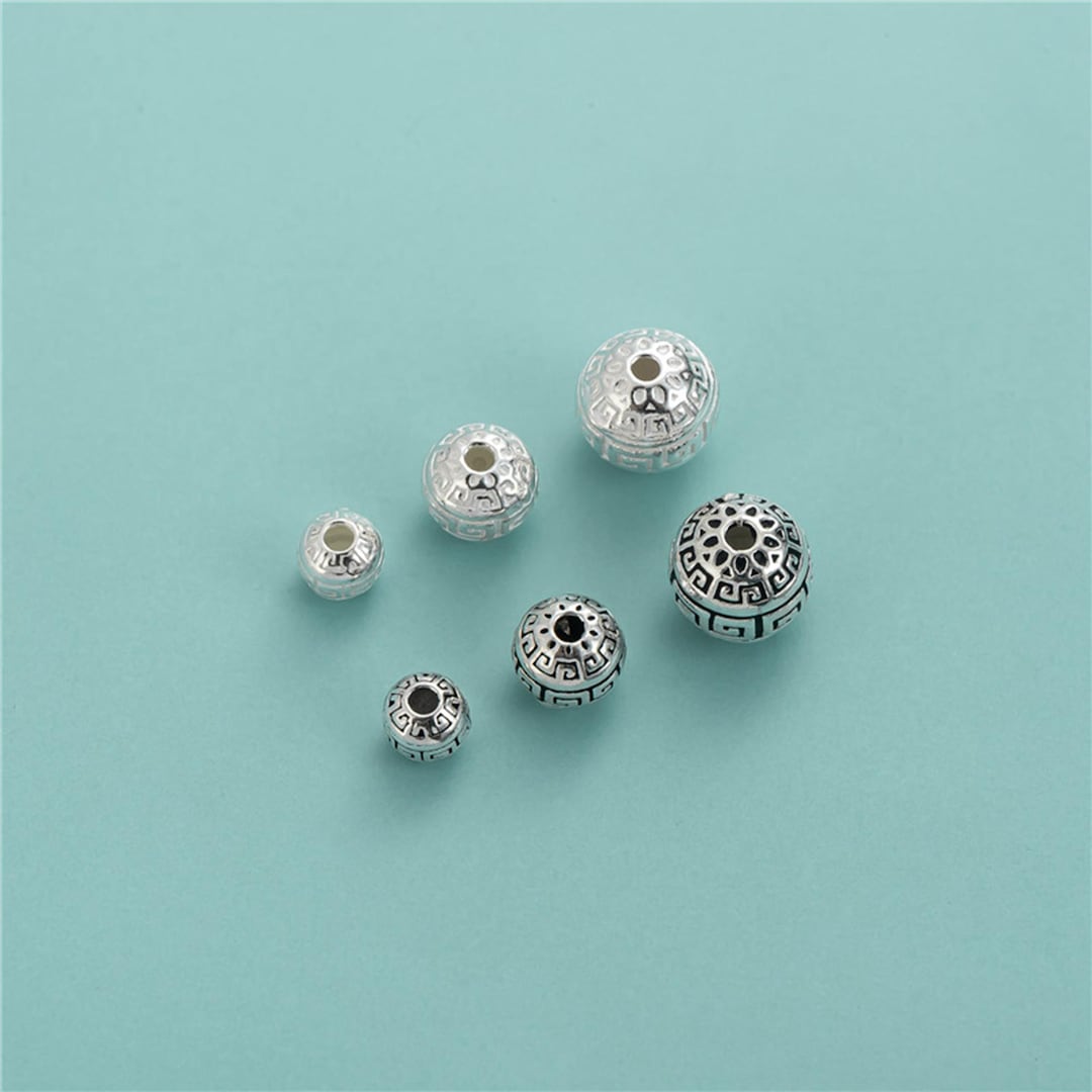 Sterling Silver Beads, Sterling Silver Round Beads, S925 Silver Round ...