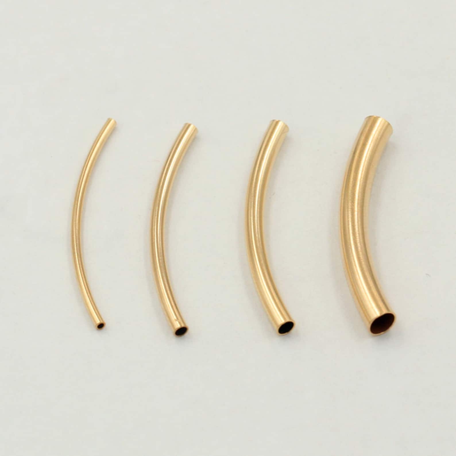 14K Gold Filled Plain Smooth Curve Tubes, Gold Filled Curve Tube Beads ...