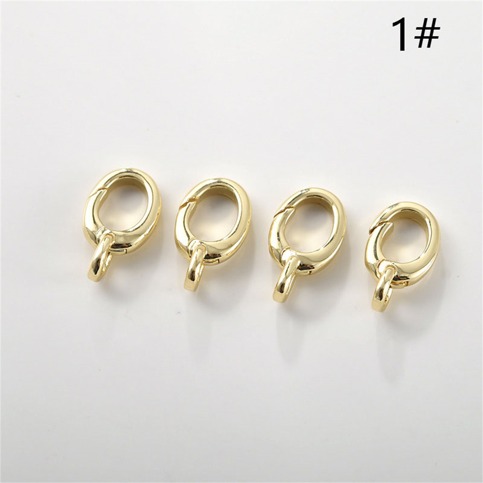 14K Gold Plated Oval Trigger Clasp, Gold Tone Oval Lobster Clasps for ...