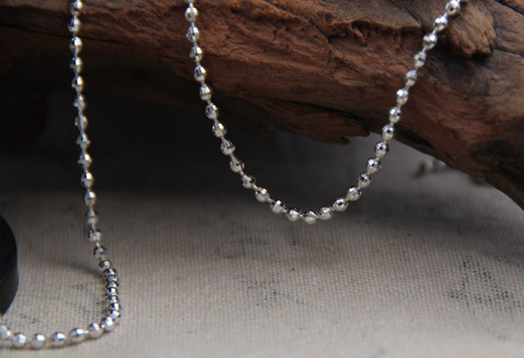 Sterling Silver Faceted Ball Chain, S925 Silver Faceted Ball Chain for ...