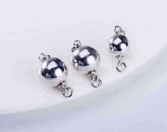 4 Sterling Silver Magnetic Clasps 925 Silver Magnetic Clasps - Etsy