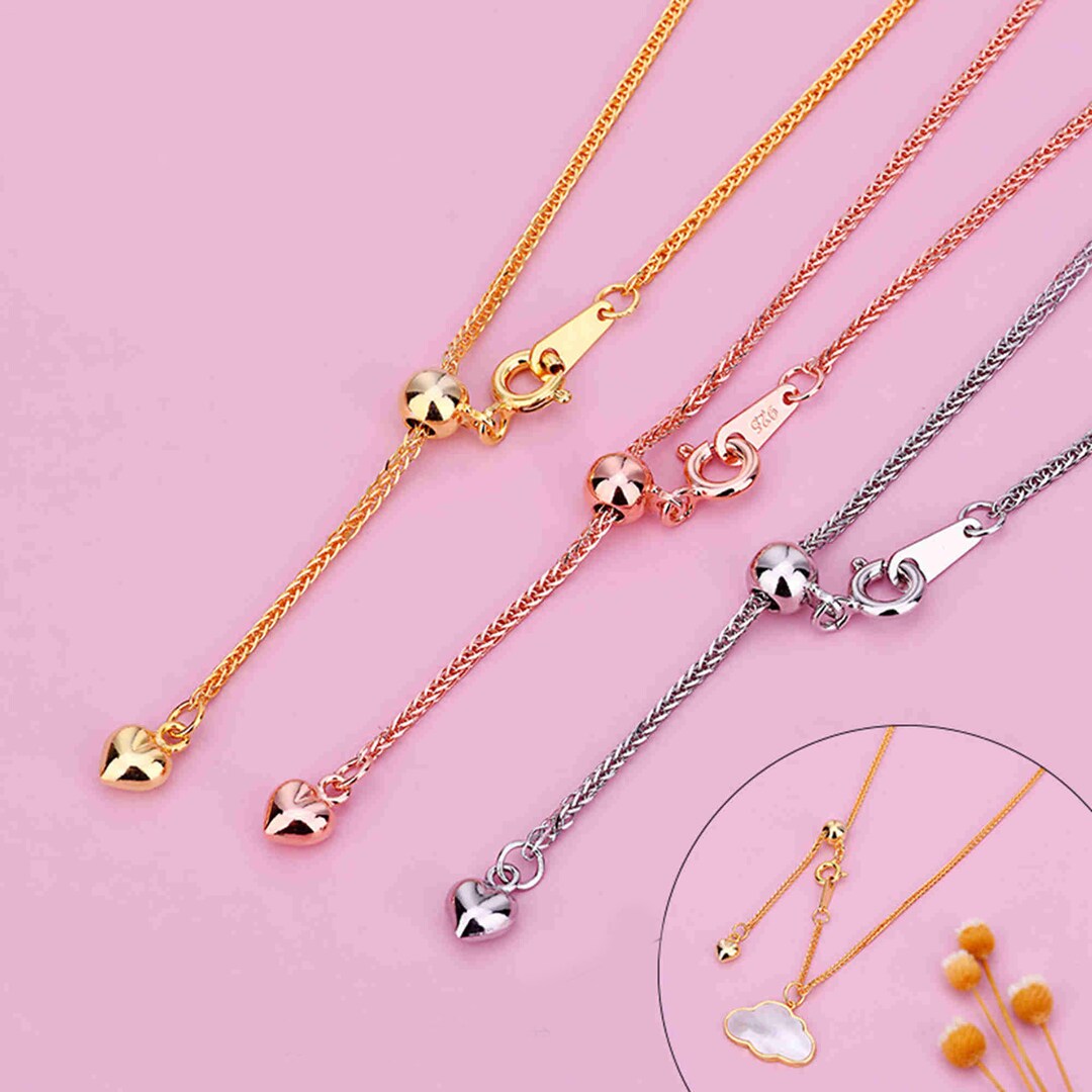 20" 22" 24" Sterling Silver Chopin Chain, S925 Silver Chain for Jewelry ...