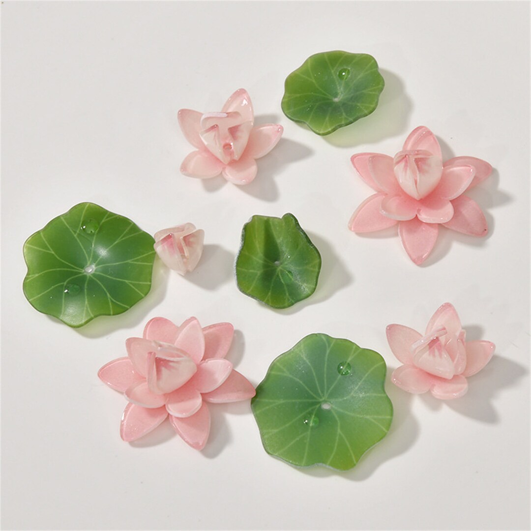 Acrylic Lotus Beads, Flower Bud Bead, Yoga Bead, Meditation Bead ...