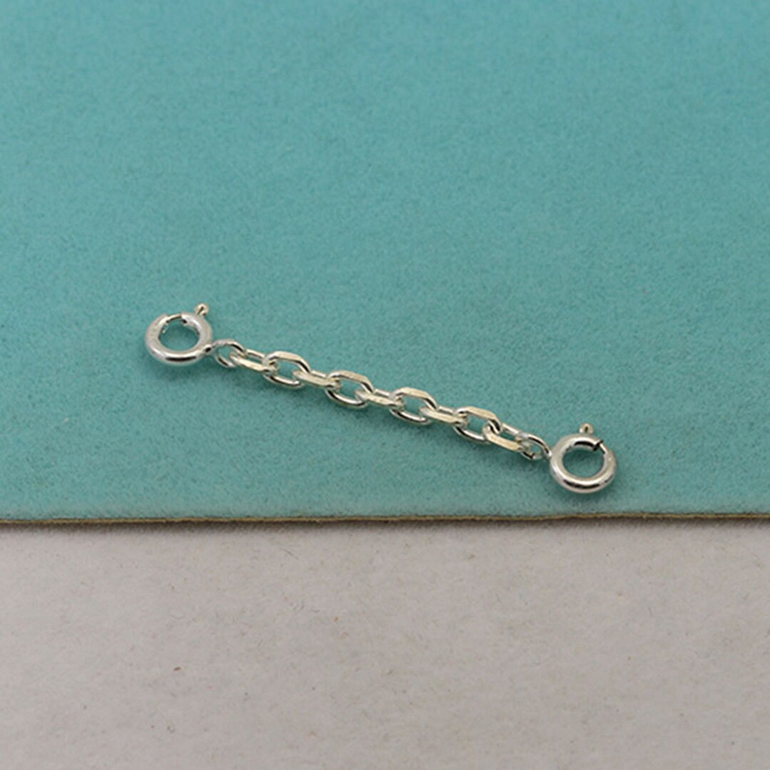 Sterling Silver Cable Chain Extensions With Spring Clasp, 925 Silver ...