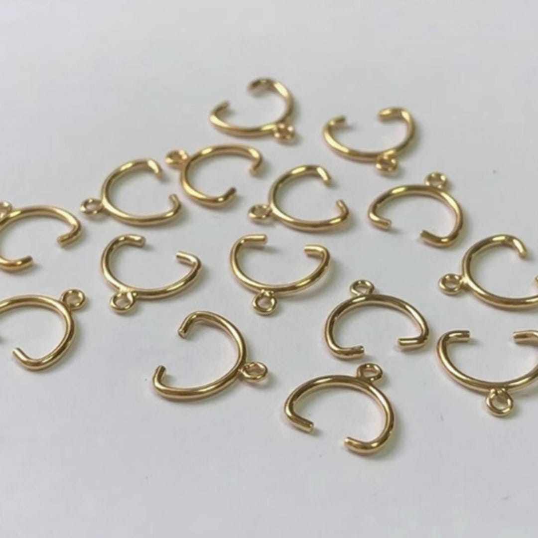 14K Gold Filled Pinch Bails, Gold Tone Charm Pinch Bail for Jewelry ...
