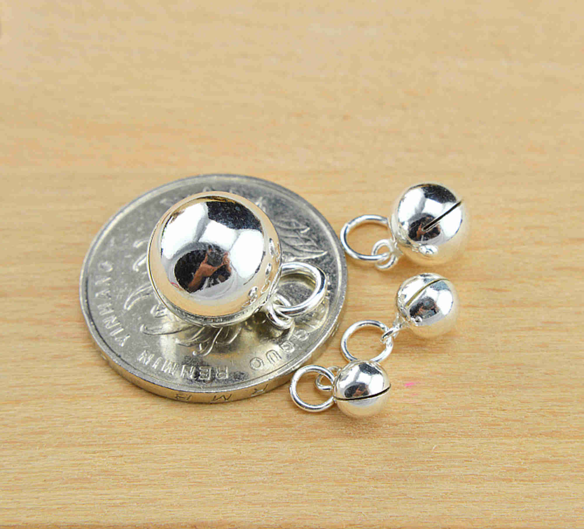 Sterling Silver Bell Charm, S925 Silver Jingle Bell Charm for Jewelry ...