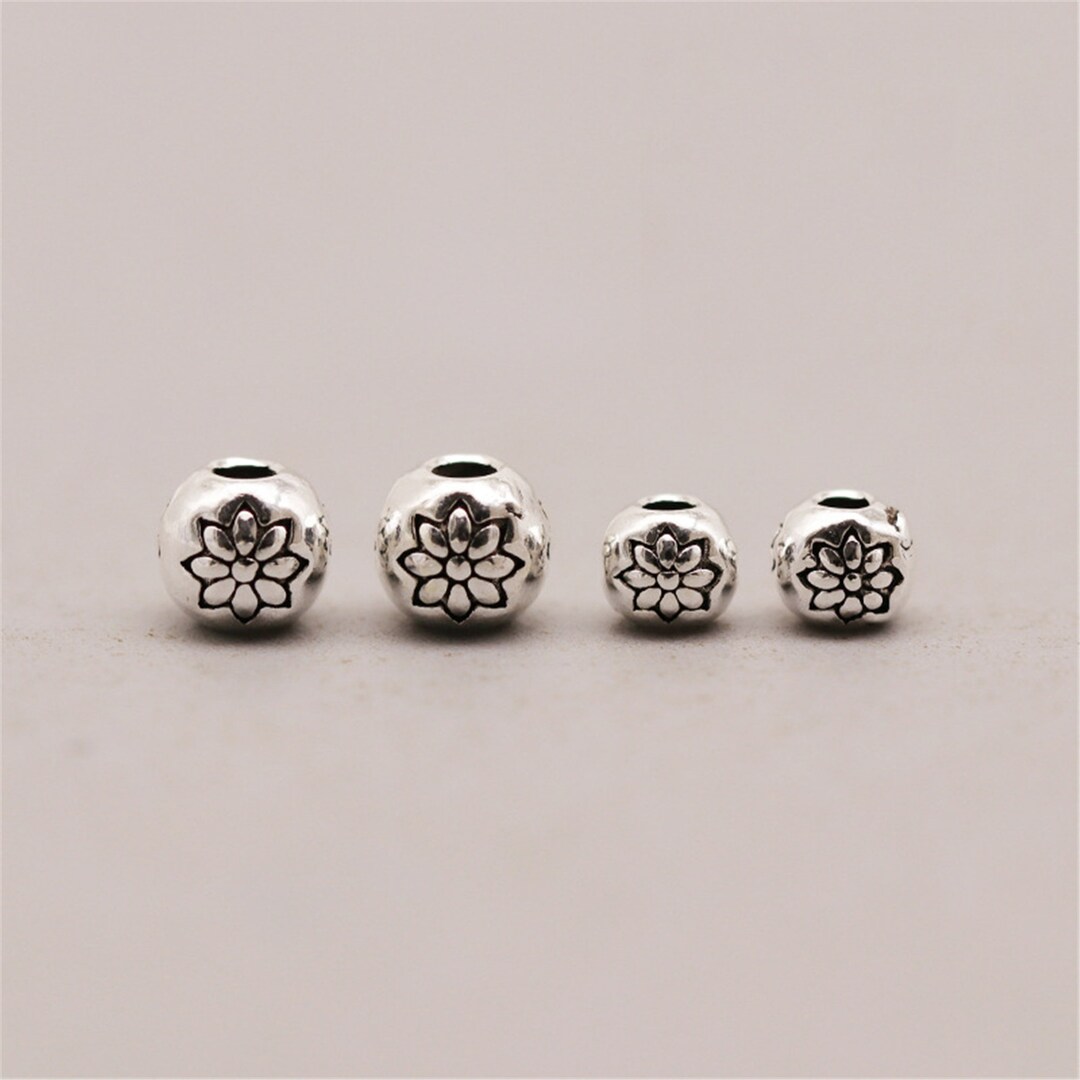 Sterling Silver Lotus Beads, Meditation Bead, Yoga Bead, Peace Bead ...